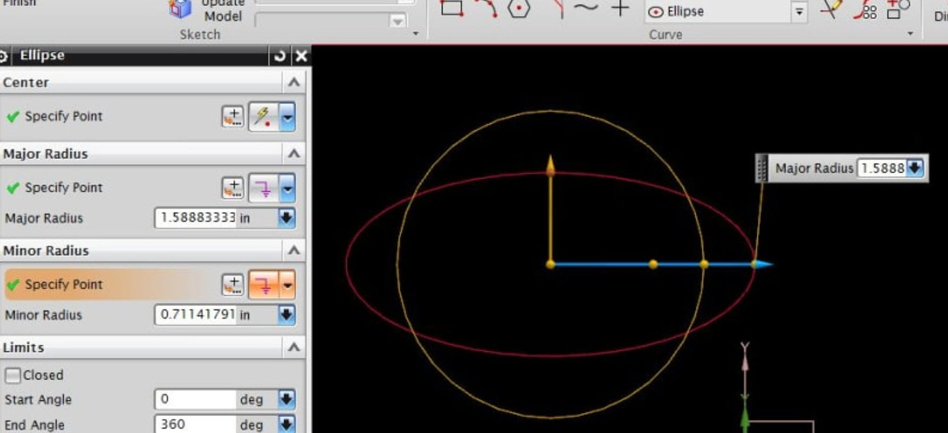 NX10 Sketch Ellipse - UG/NX - SimpliEngineering